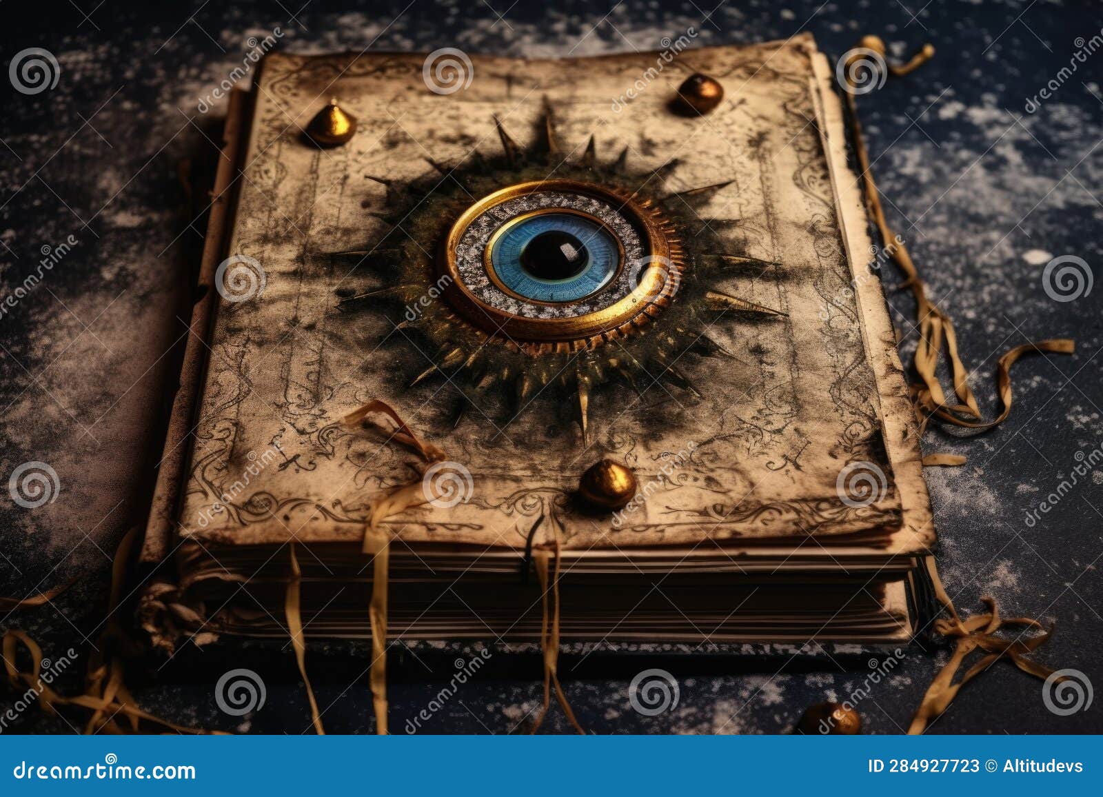 An Old Book Opened To a Page about the Evil Eye Stock Illustration ...
