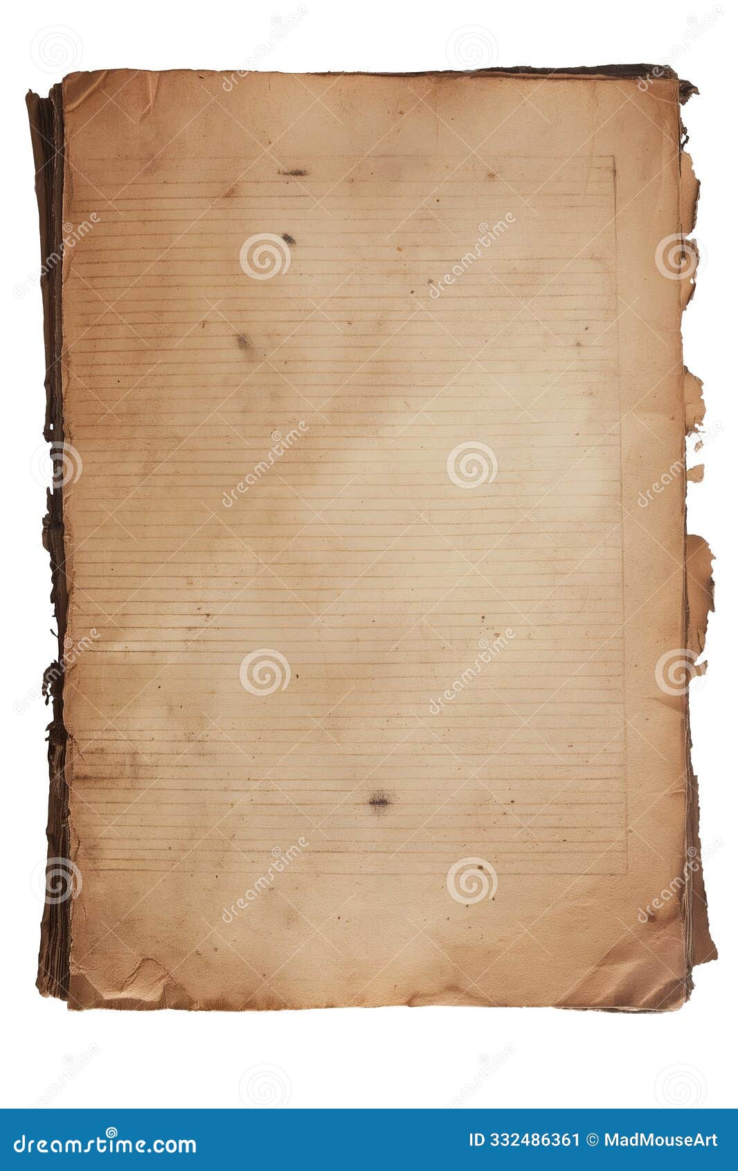 Old Book Page Isolated on White Background. Vintage Texture Stock ...
