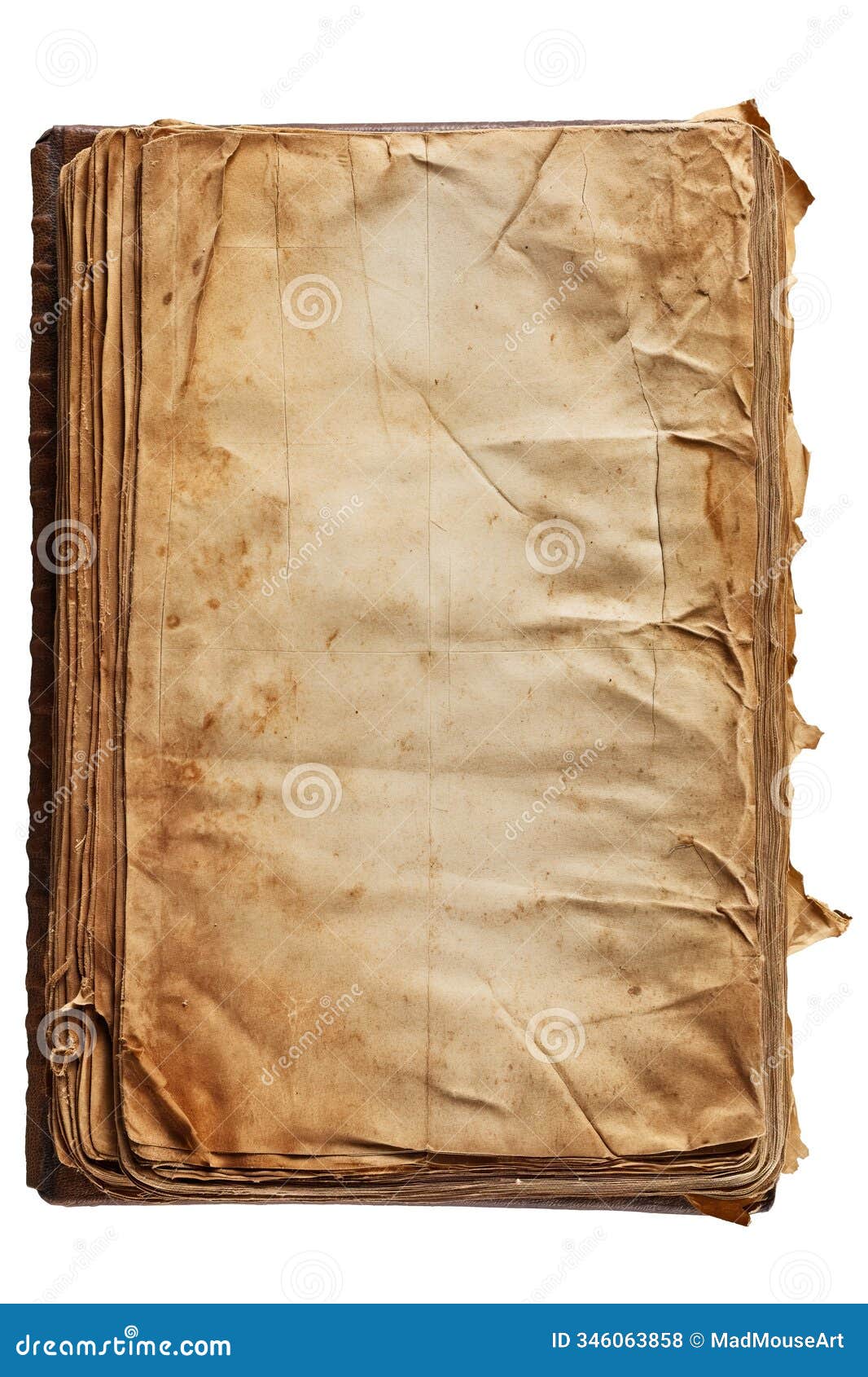 Old Book Page Isolated on White Background. Vintage Texture Stock ...