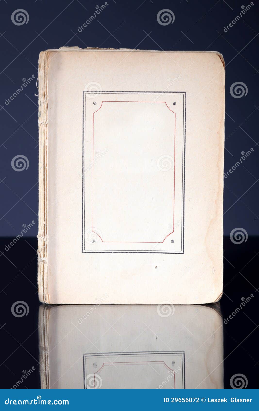 Old Book Page with Vintage Frame Reflected Stock Photo - Image of cover ...