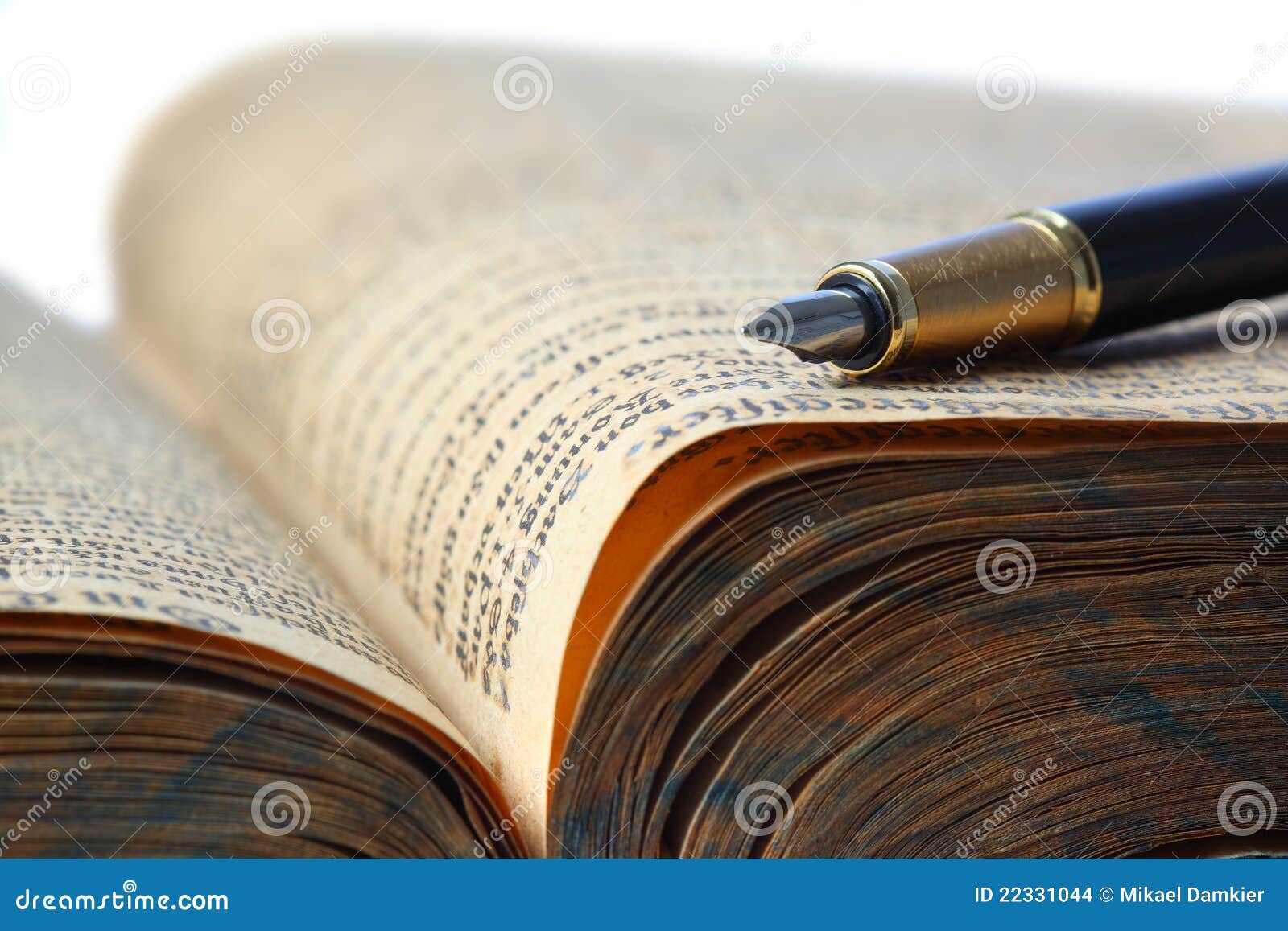 Old book and pen stock photo. Image of writing, message - 22331044