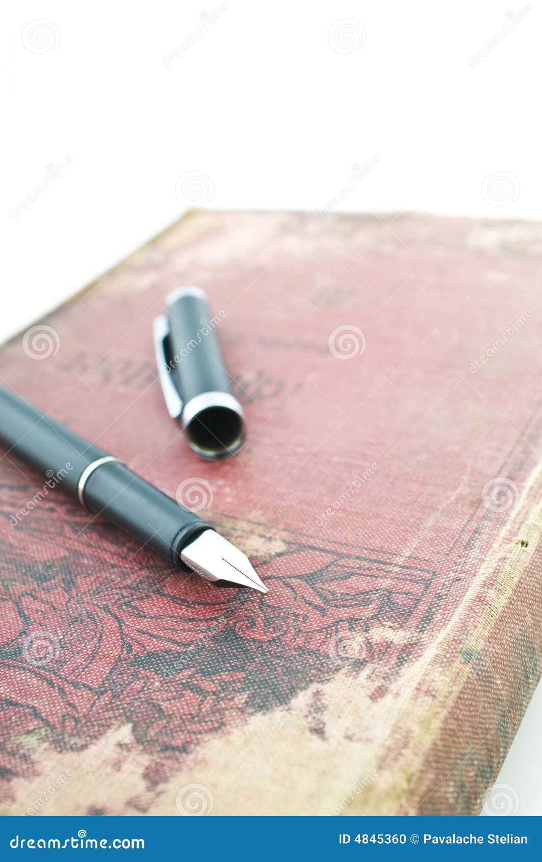 Old book and pen stock photo. Image of hard, lying, notebook - 4845360