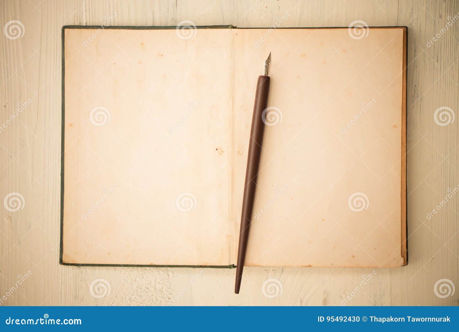 Old book with pen stock photo. Image of history, crumpled - 95492430