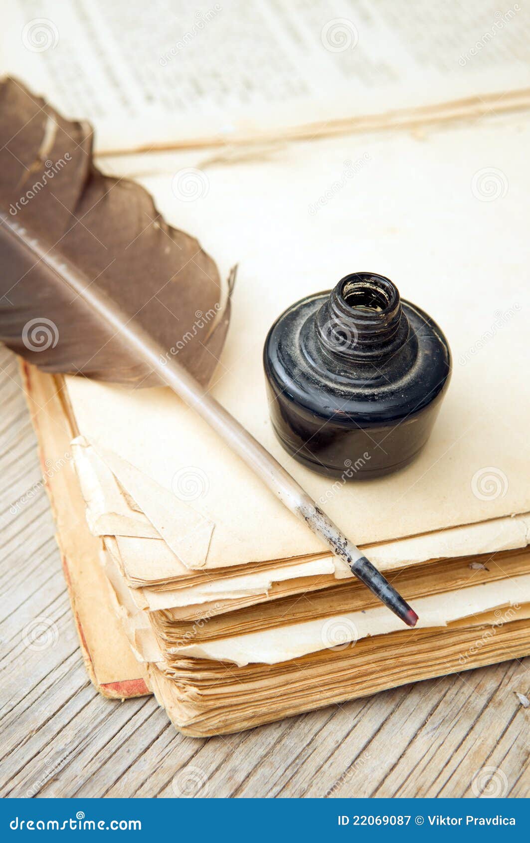 Old Book, Quill and Black Ink Stock Image - Image of vintage, antique ...