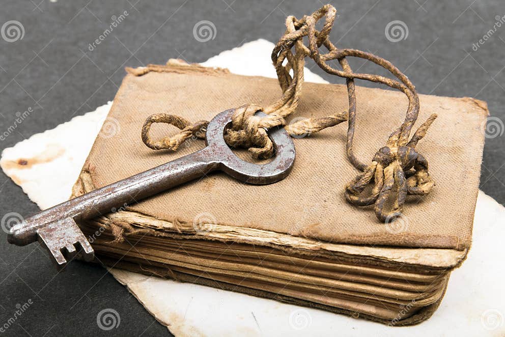 Old Book, Rusty Key and Empty Photograph Stock Photo - Image of ...