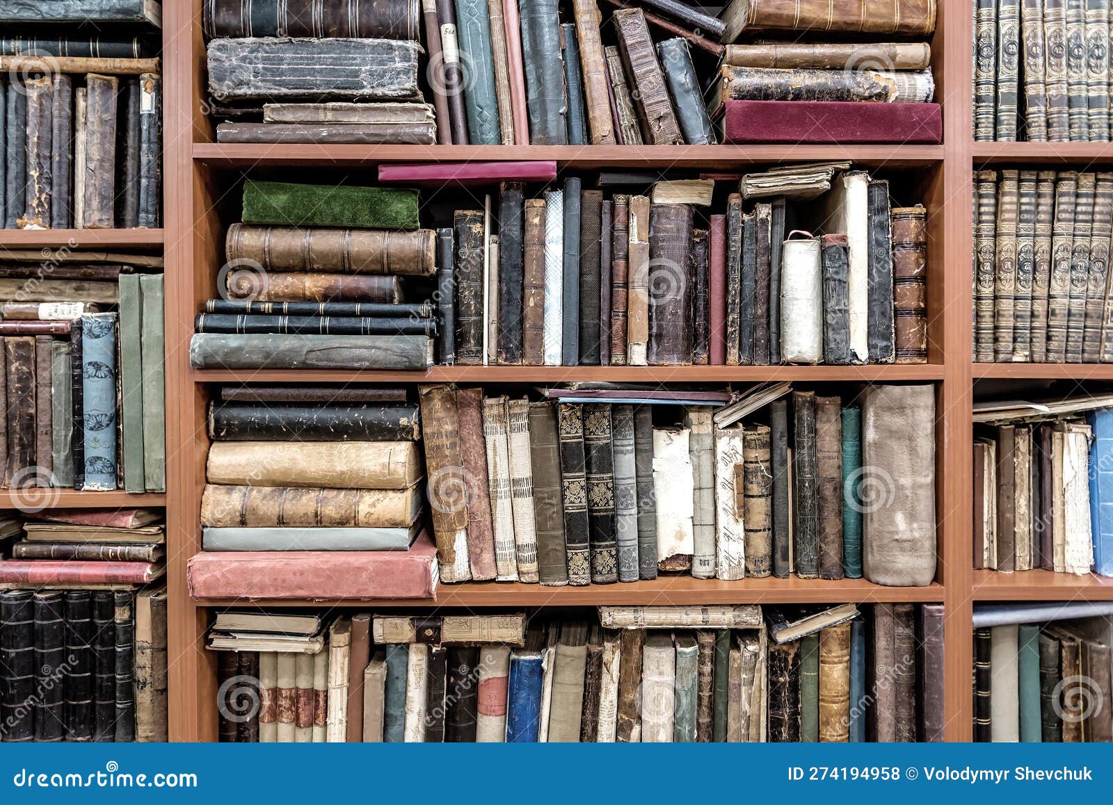 Old book shelves texture stock photo. Image of wisdom - 274194958