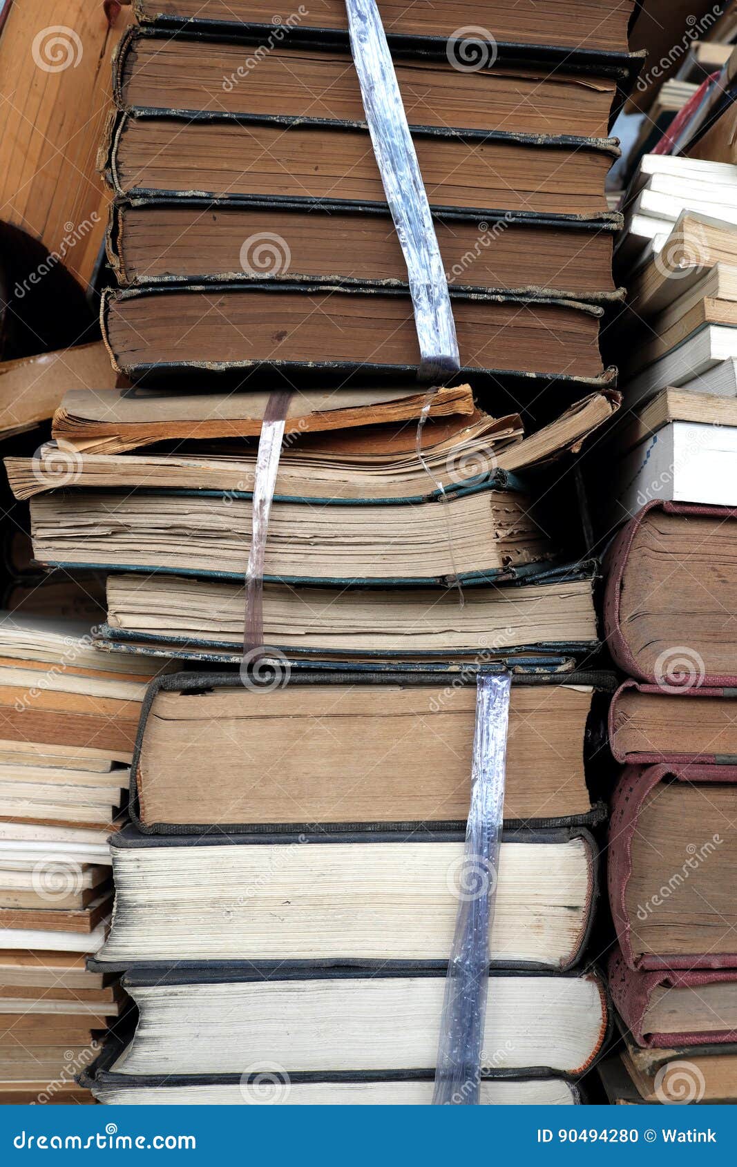 Old book stack stock photo. Image of book, sale, bookshelf - 90494280