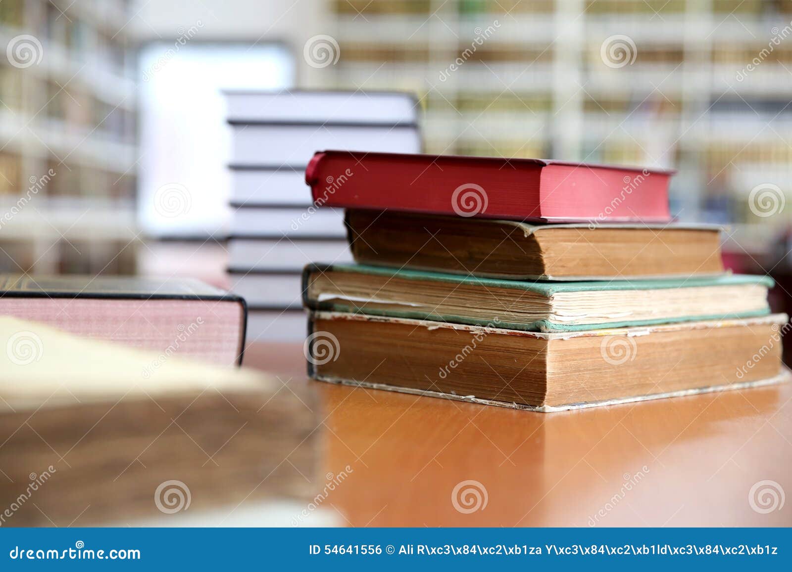 Old Book stack in library stock photo. Image of facts - 54641556