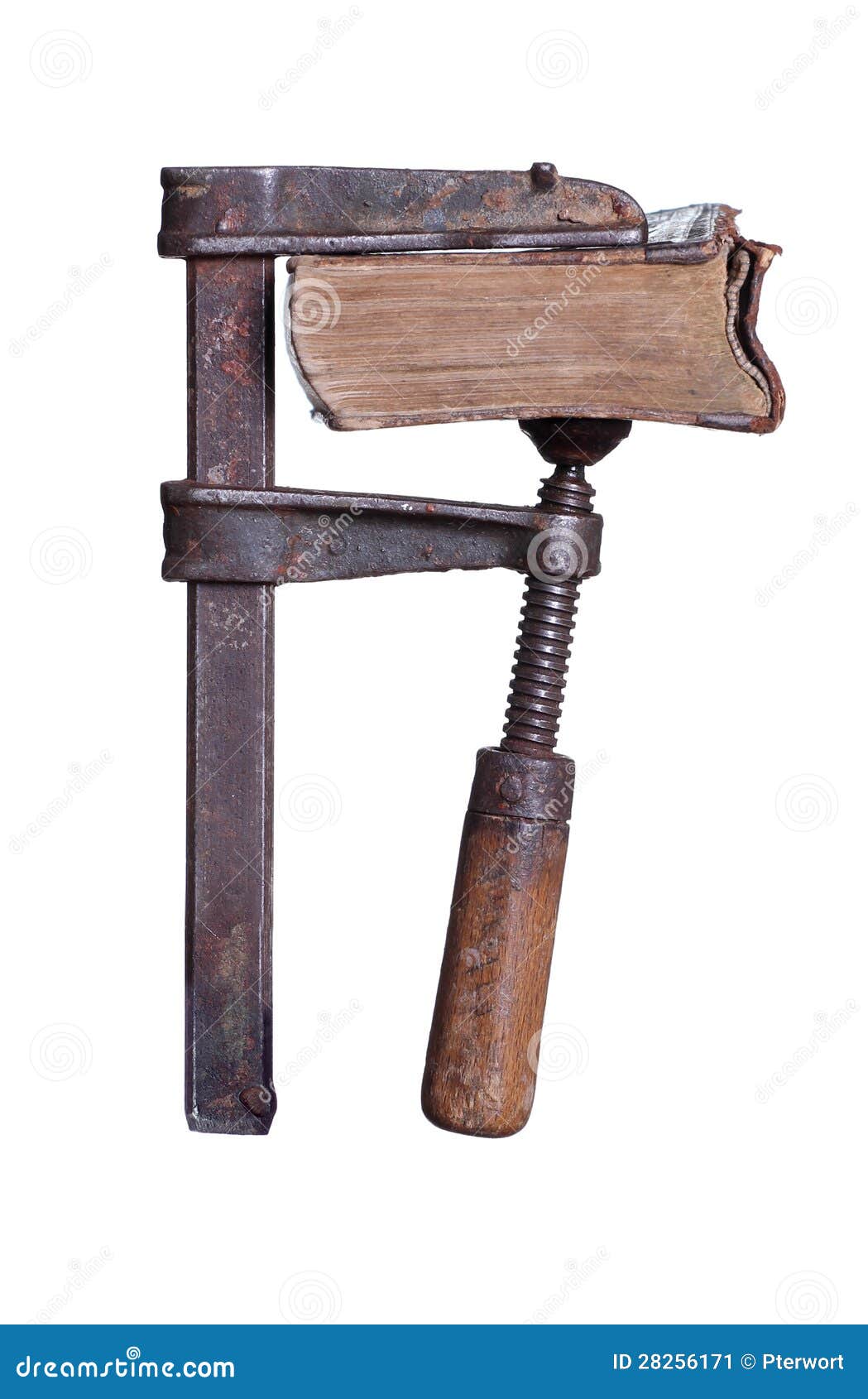 Old Book Under Pressure in Clamp Stock Image - Image of hard, books ...