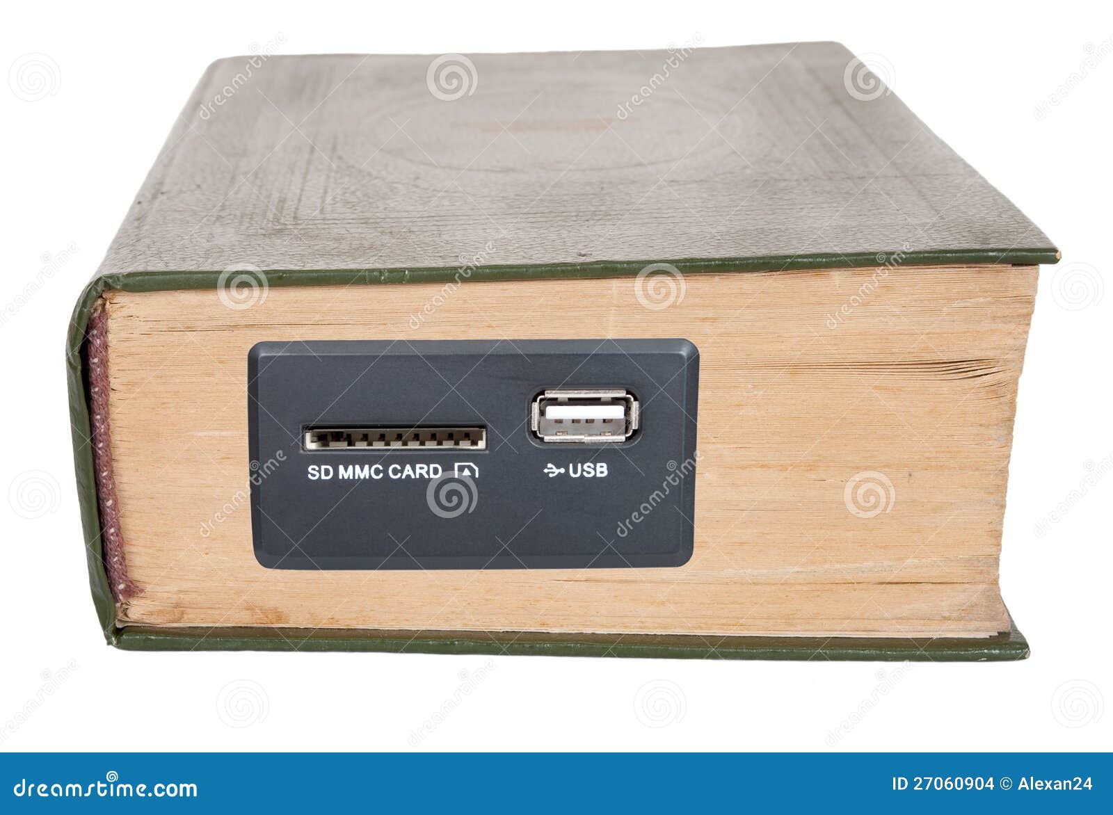 An Old Book with a USB Input Stock Photo - Image of source, library ...