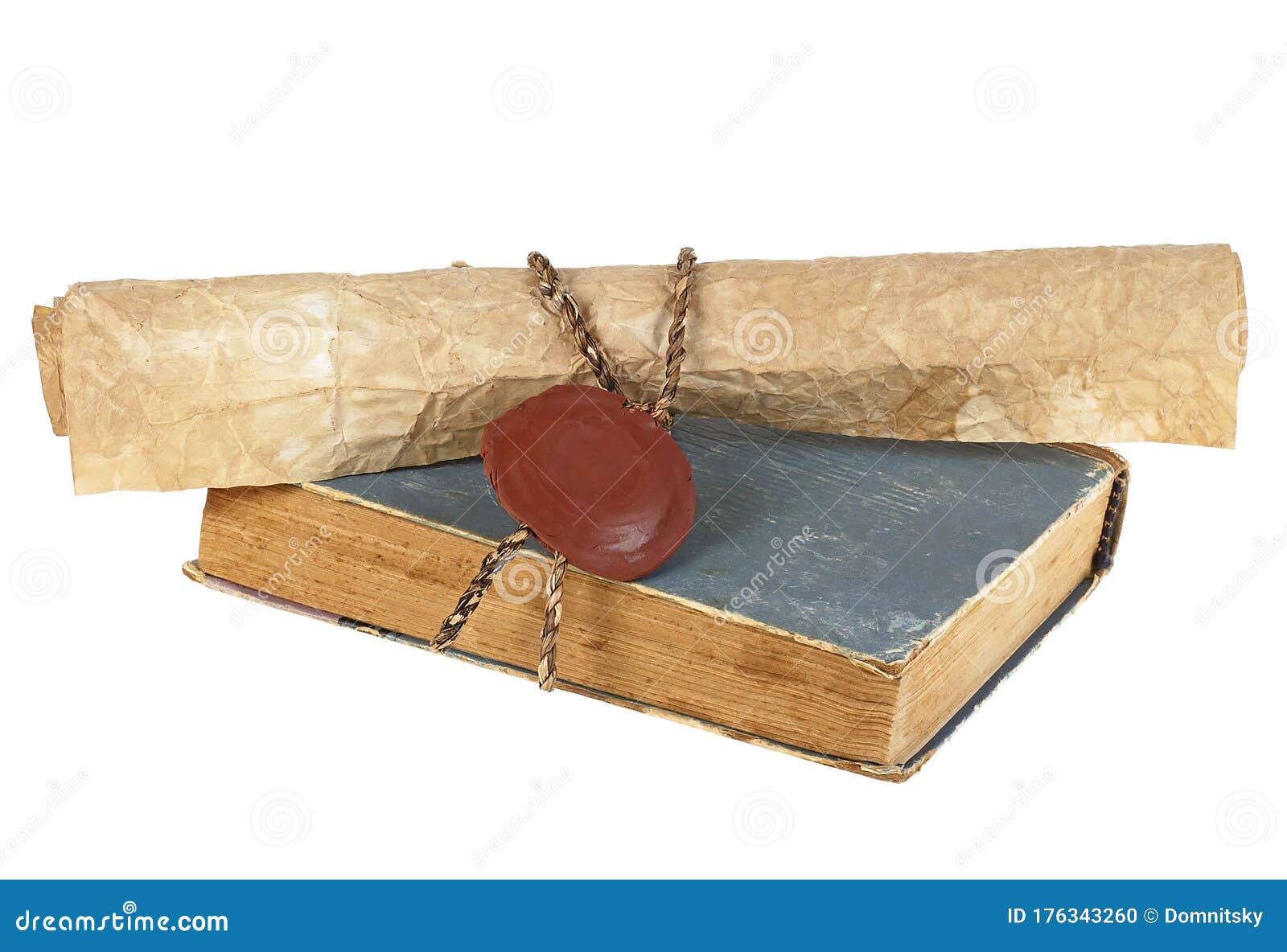 Old Book and Vintage Paper Scroll Isolated on White Background Stock ... Old Book and Vintage Paper Scroll Isolated on White Background Stock ...
