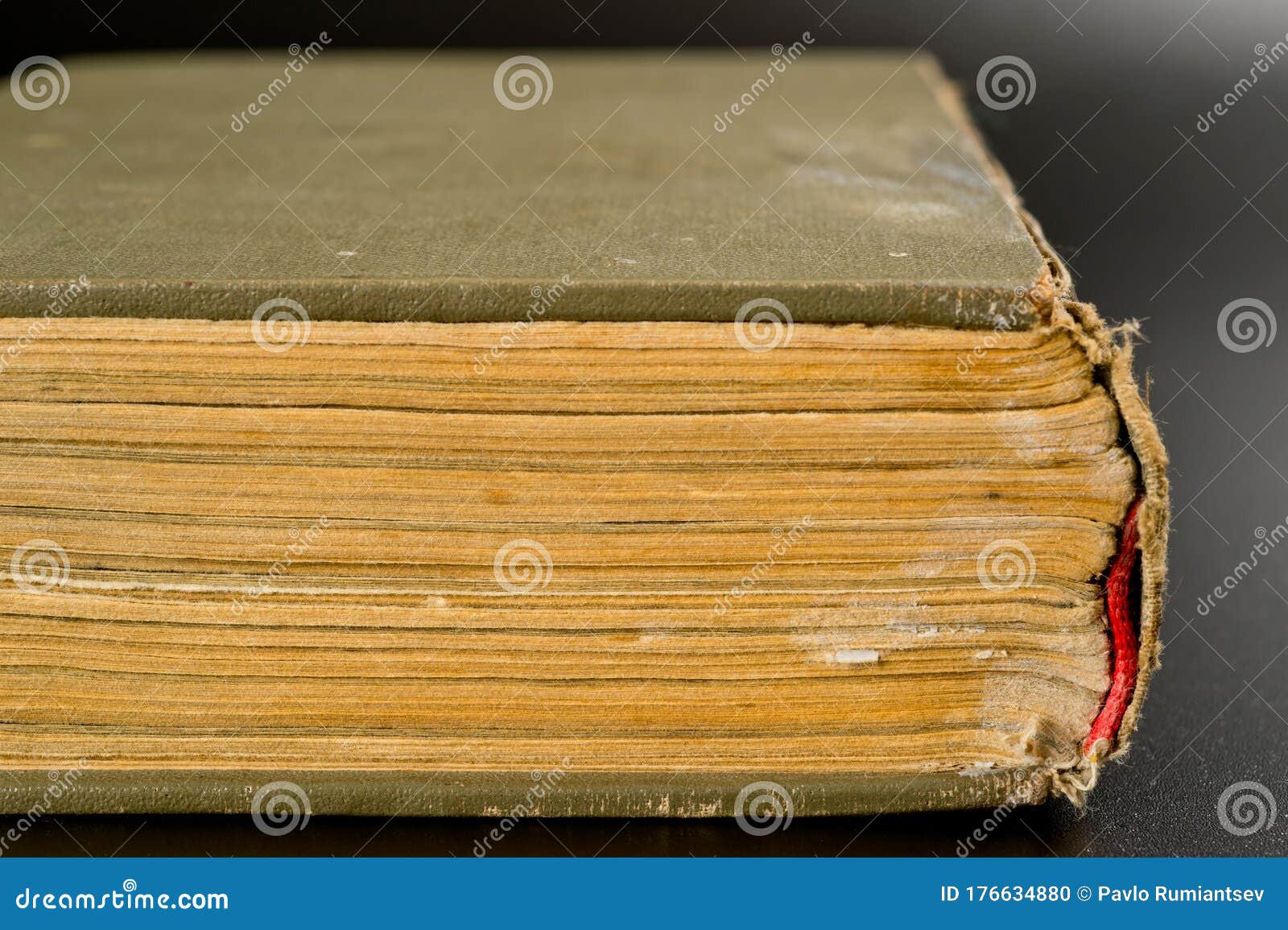 An Old Book with Yellowed Pages and a Battered Cover. Background for ...