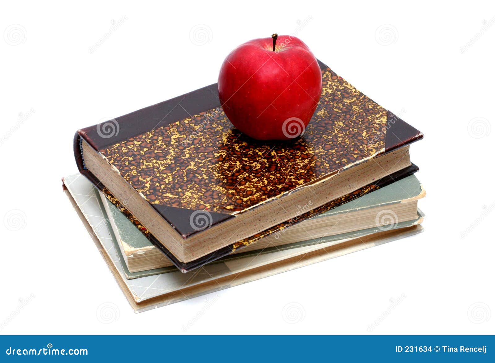 Old Books and Apple stock photo. Image of back, children - 231634