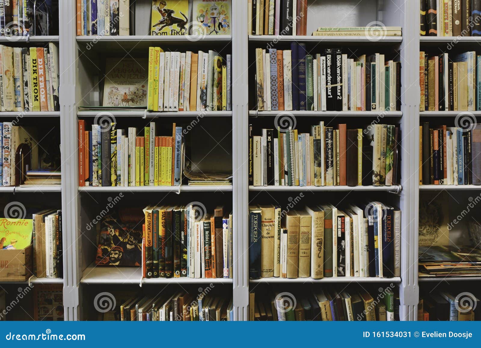 Old books in bookcase editorial photo. Image of college - 161534031