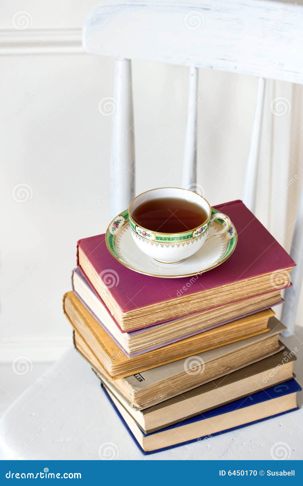 Old books on chair stock photo. Image of decoration, inside - 6450170