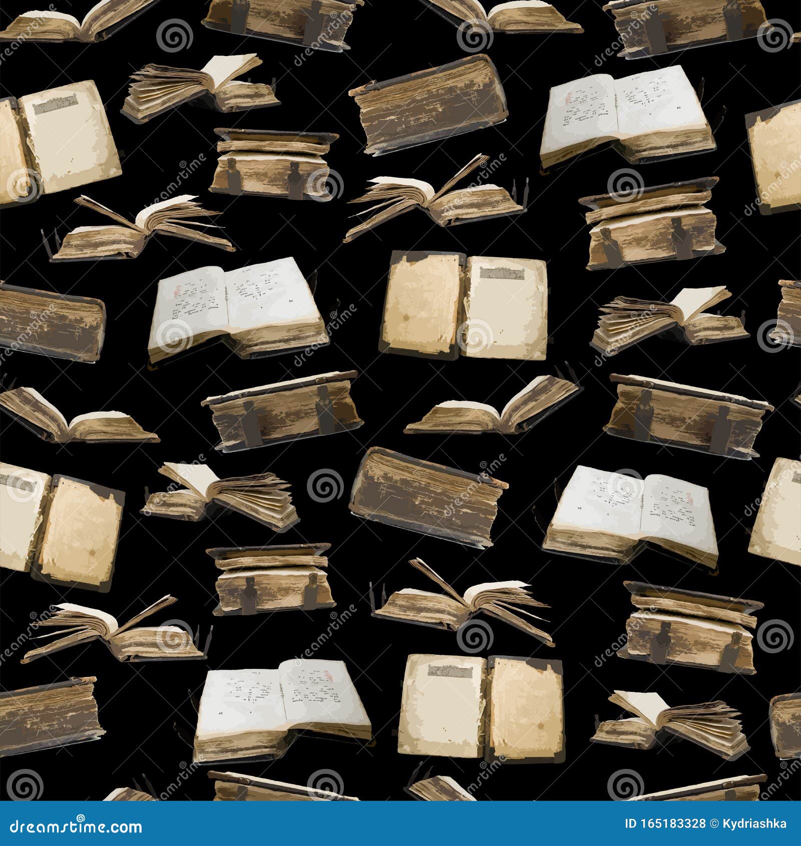 Old Books Collection, Seamless Pattern for Your Design Stock Vector ...