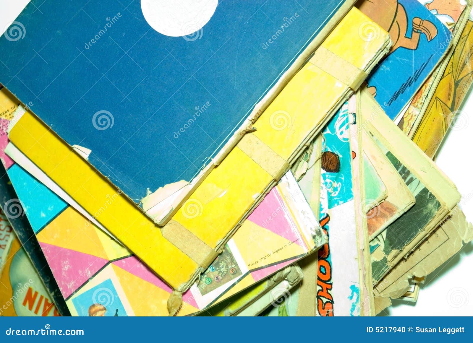 Very Old Tattered Books On Vintage Rustic Style Wood Background ...