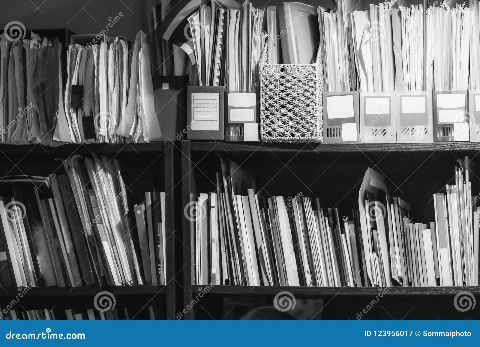 Old Books and Documents on Shelf in Working Room Stock Image - Image of ...