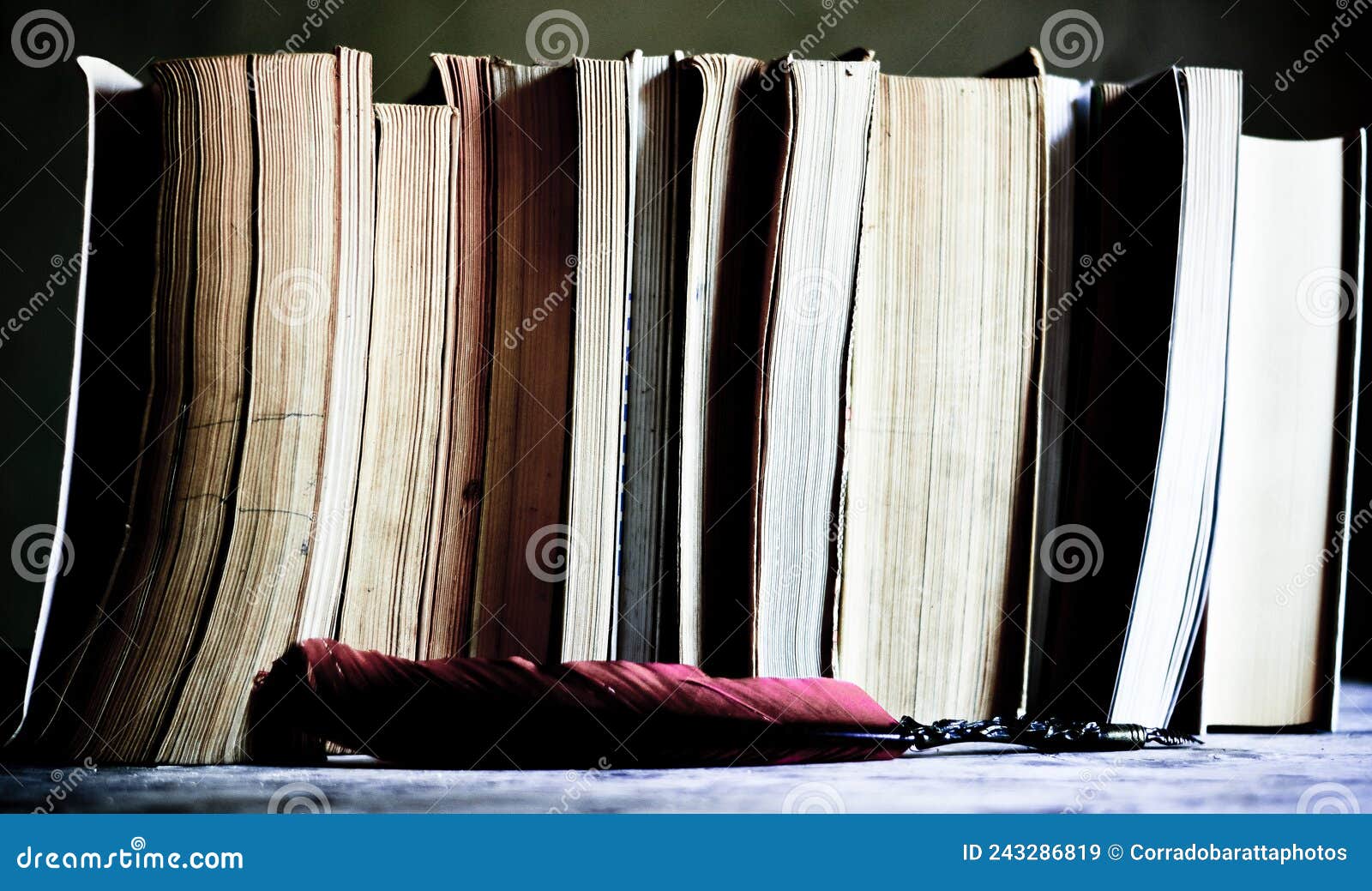 Old Books Forgotten in the Attic of the Time Stock Image - Image of ...