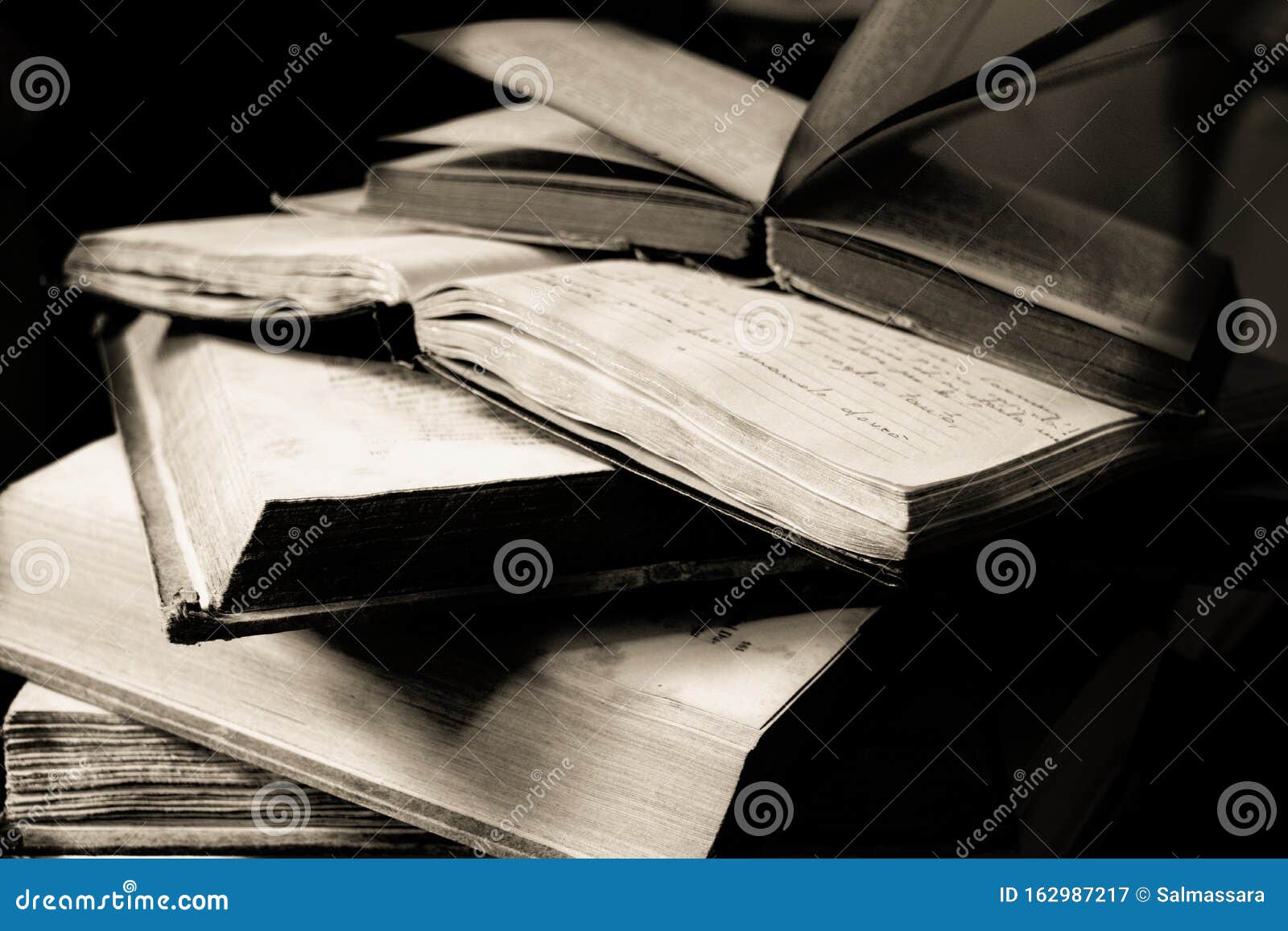 Old Books and Handwritten Diary Stock Image - Image of sheet, paper ...