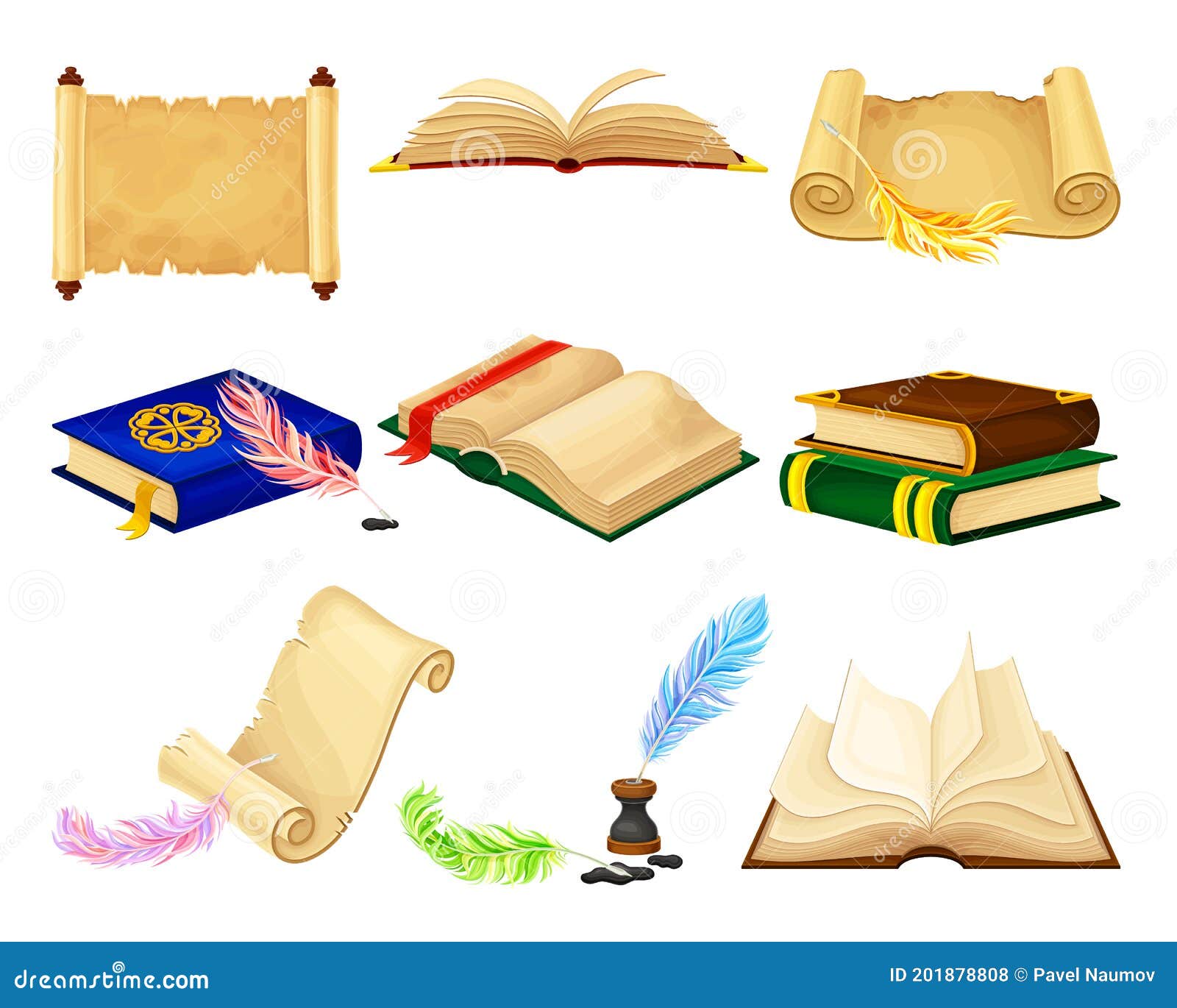 Ancient Map In Roll Black And White Vector Illustration Isolated ...