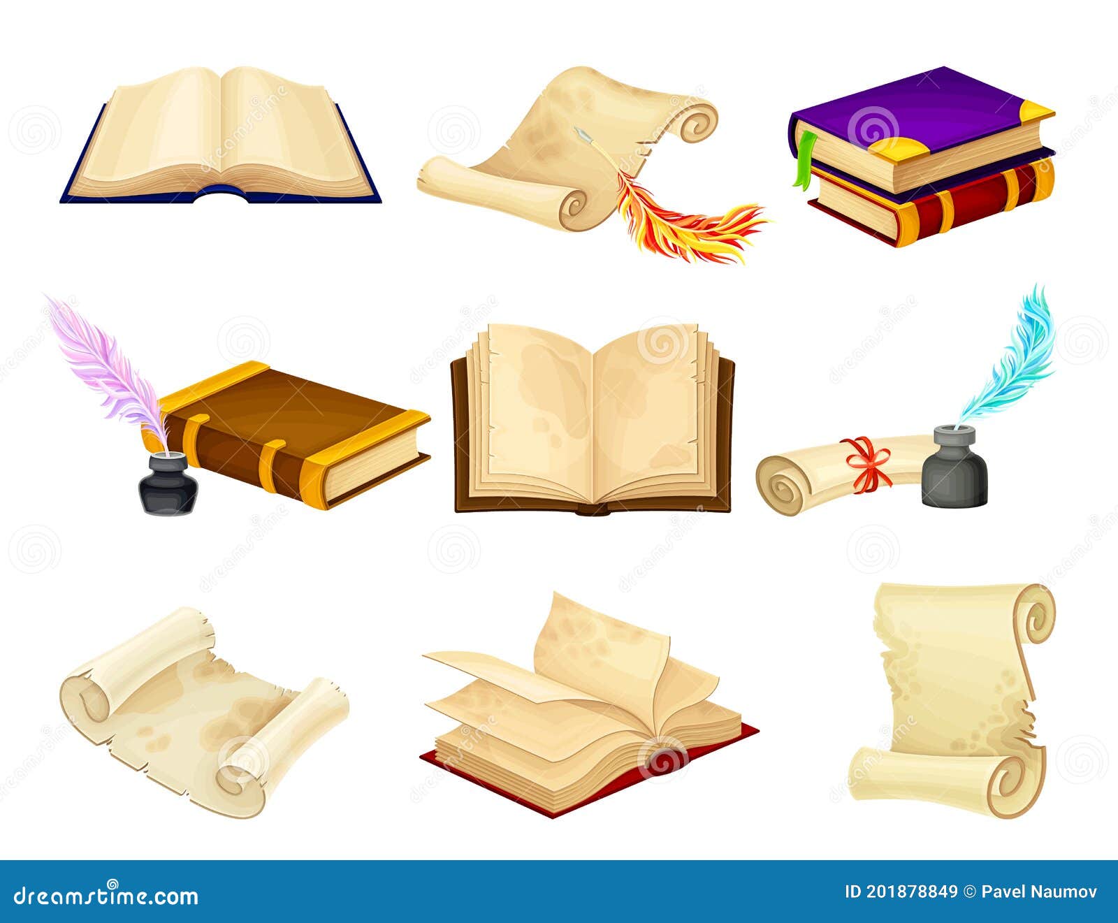 Ancient Map In Roll Black And White Vector Illustration Isolated ...