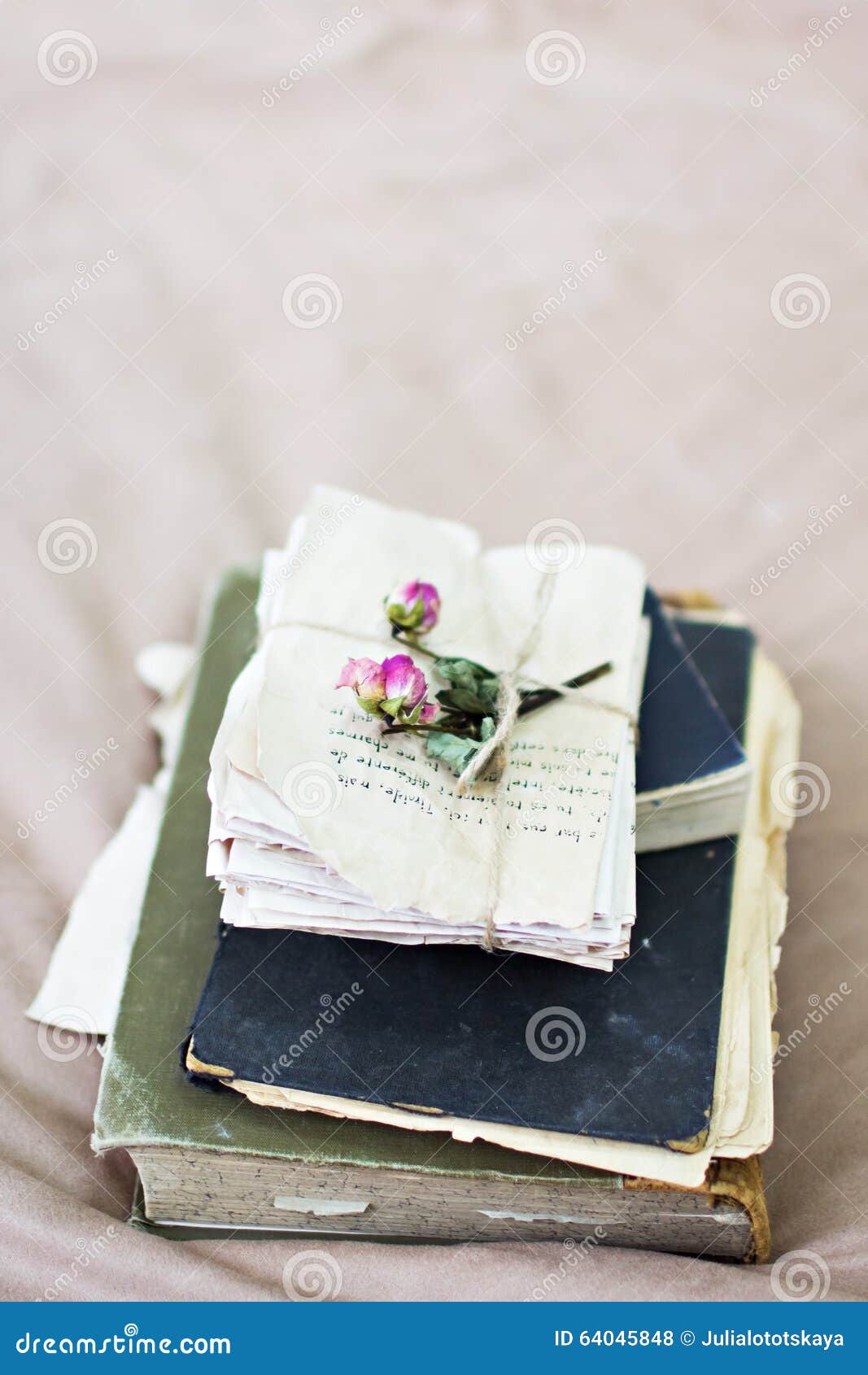 Old Books and Letters with Dried Rose. Stock Photo - Image of antique ...