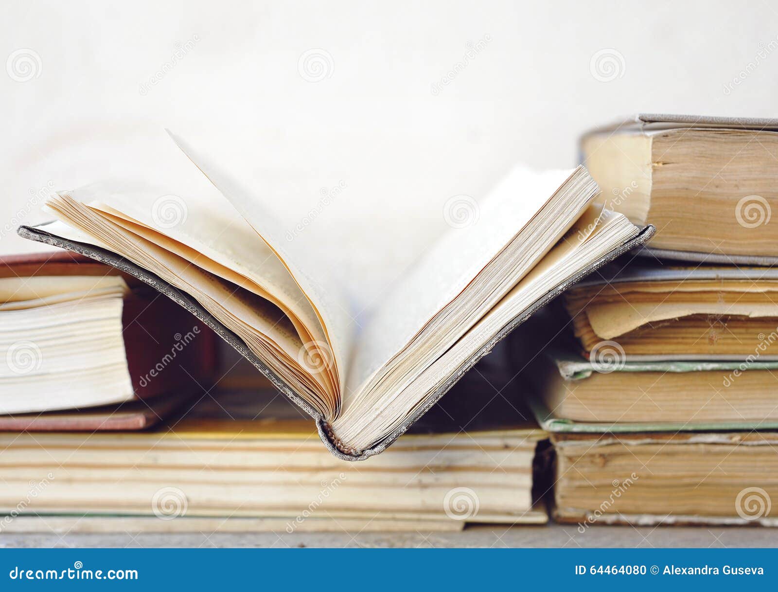 Old books, one book opened stock photo. Image of copyspace - 64464080