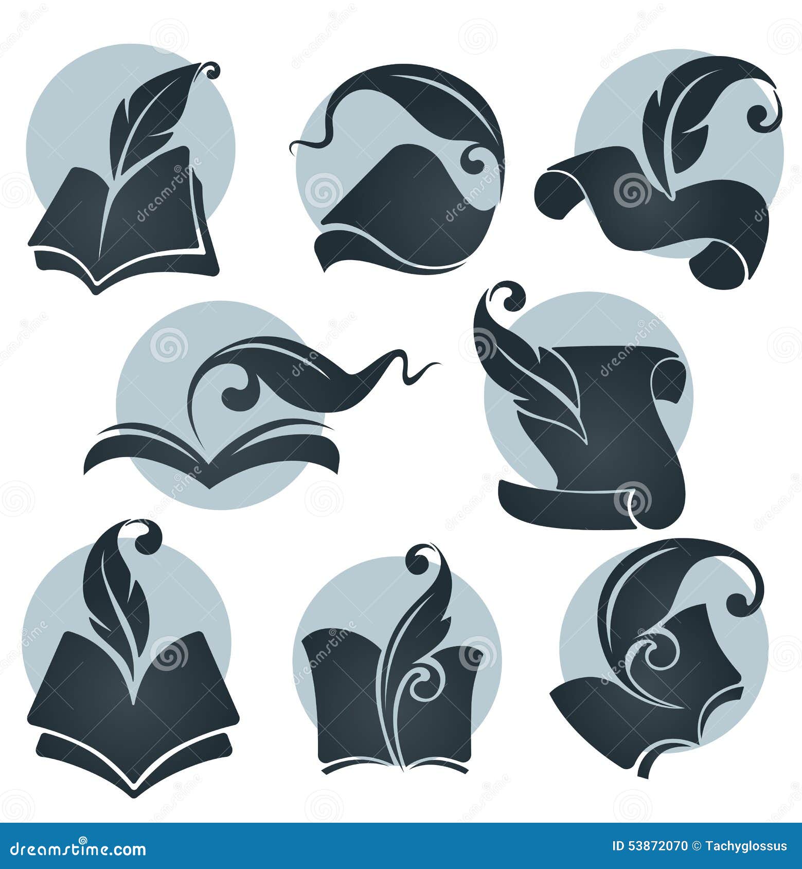 Old Books, Parchment, Reading and Writing Stock Illustration ...