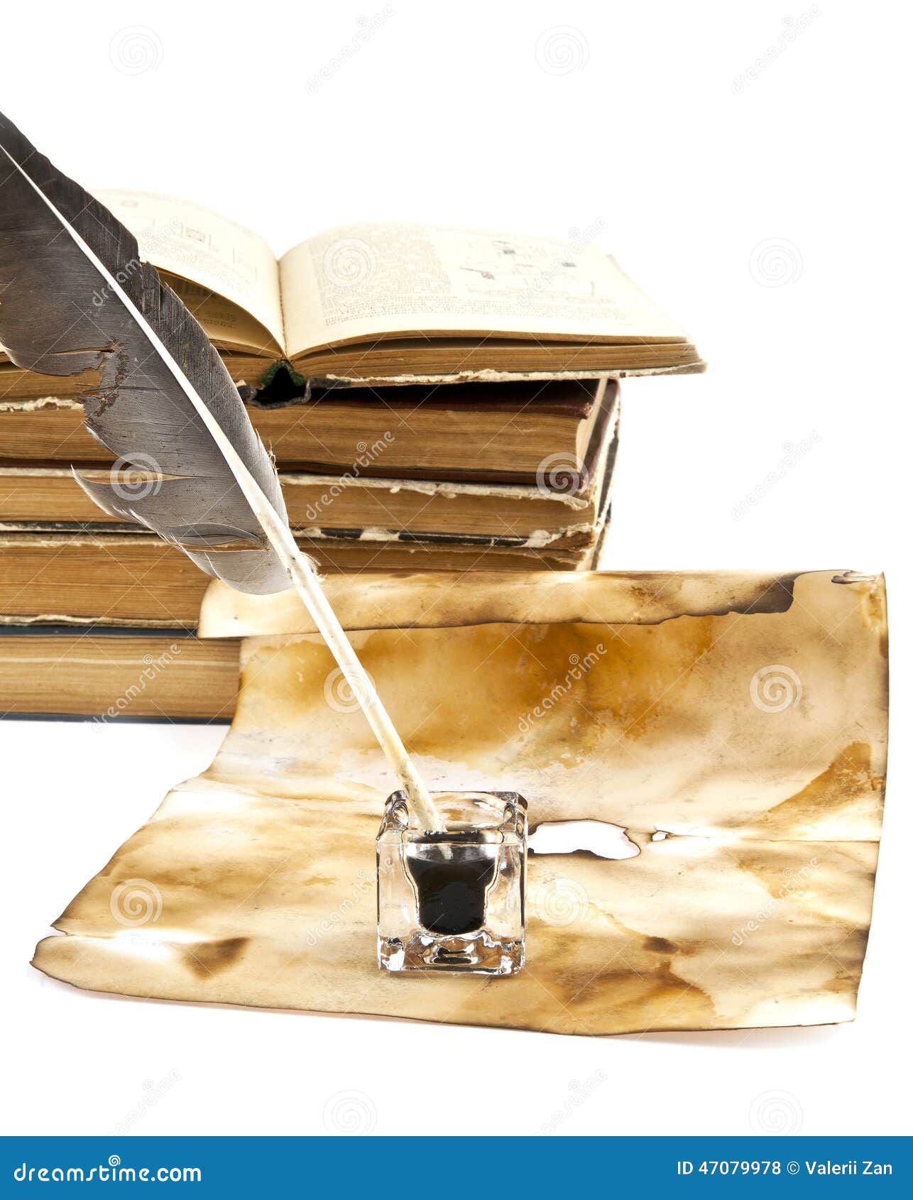 Old books and pen stock photo. Image of history, inkwell - 47079978