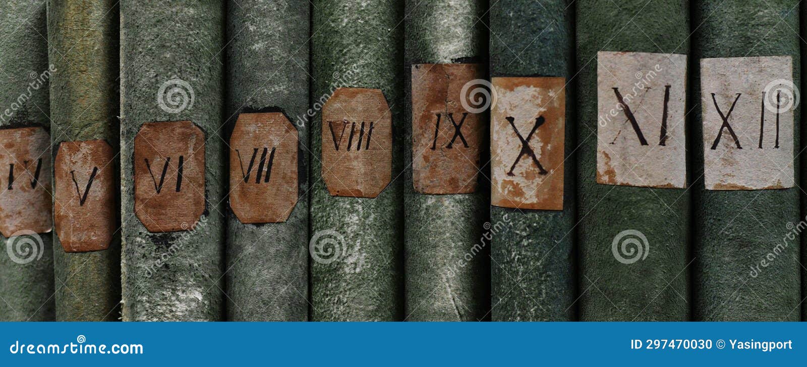 Old Books with Roman Numerals in the Library Stock Photo - Image of ...