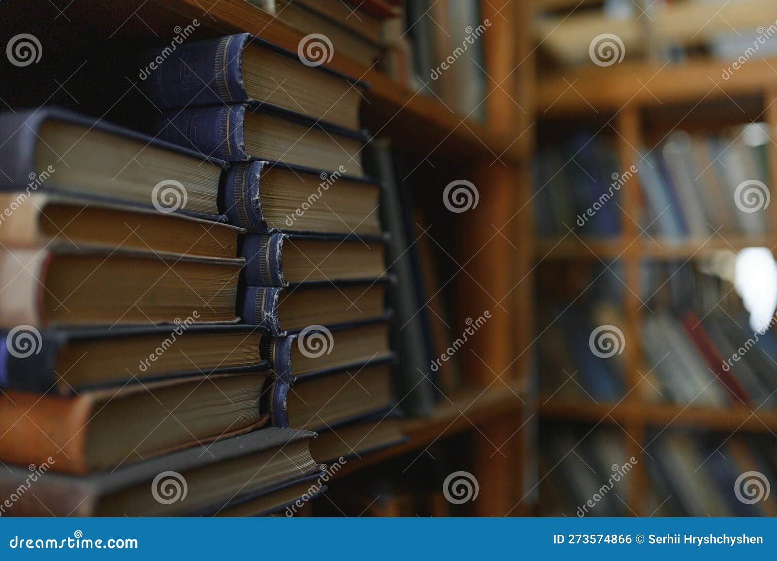 Old Books on Shelves in Archive Blurred Image, Library Stock Photo ...