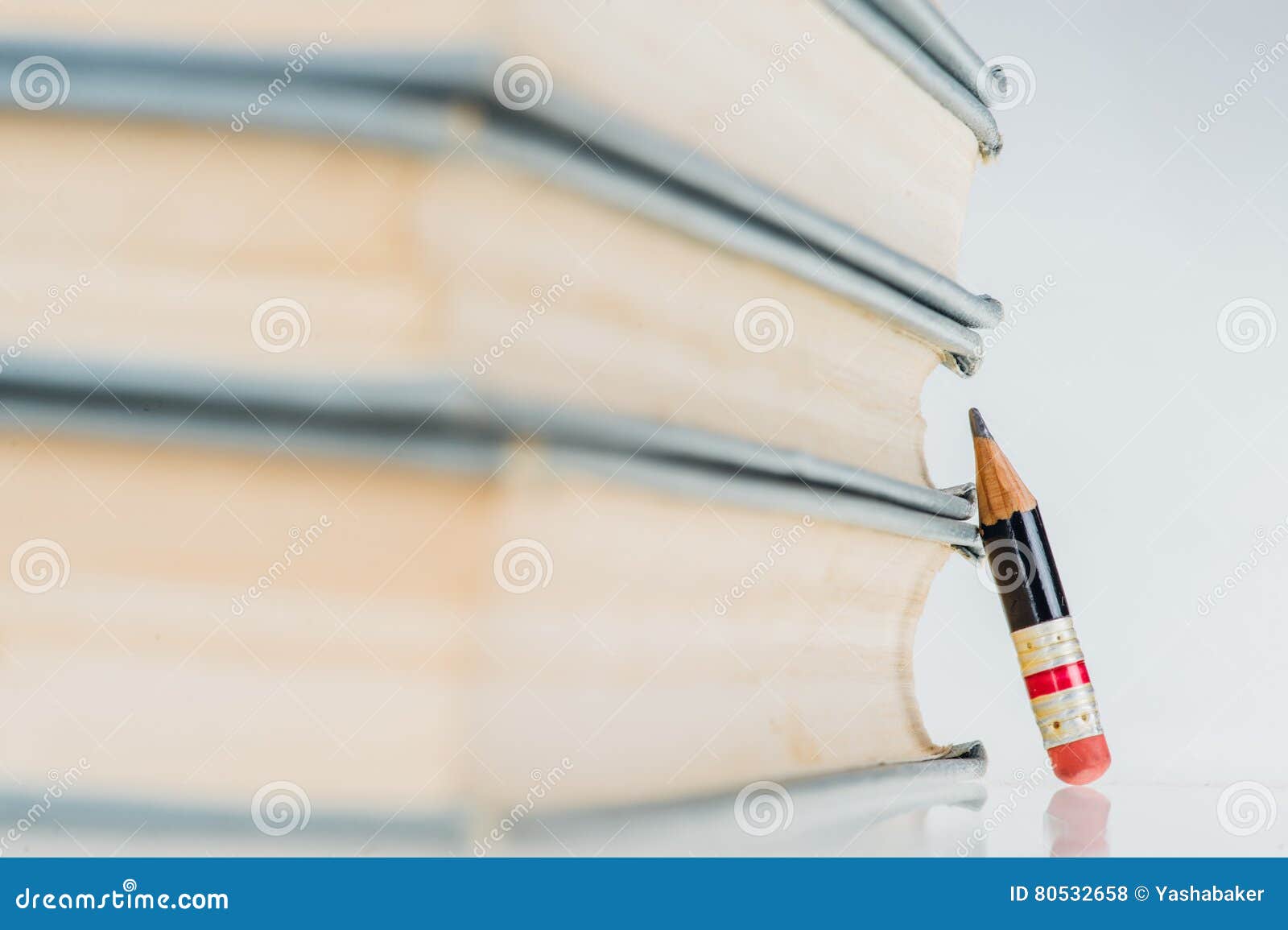 Old Books and Small Perfect Pencil Stock Photo - Image of eraser ...