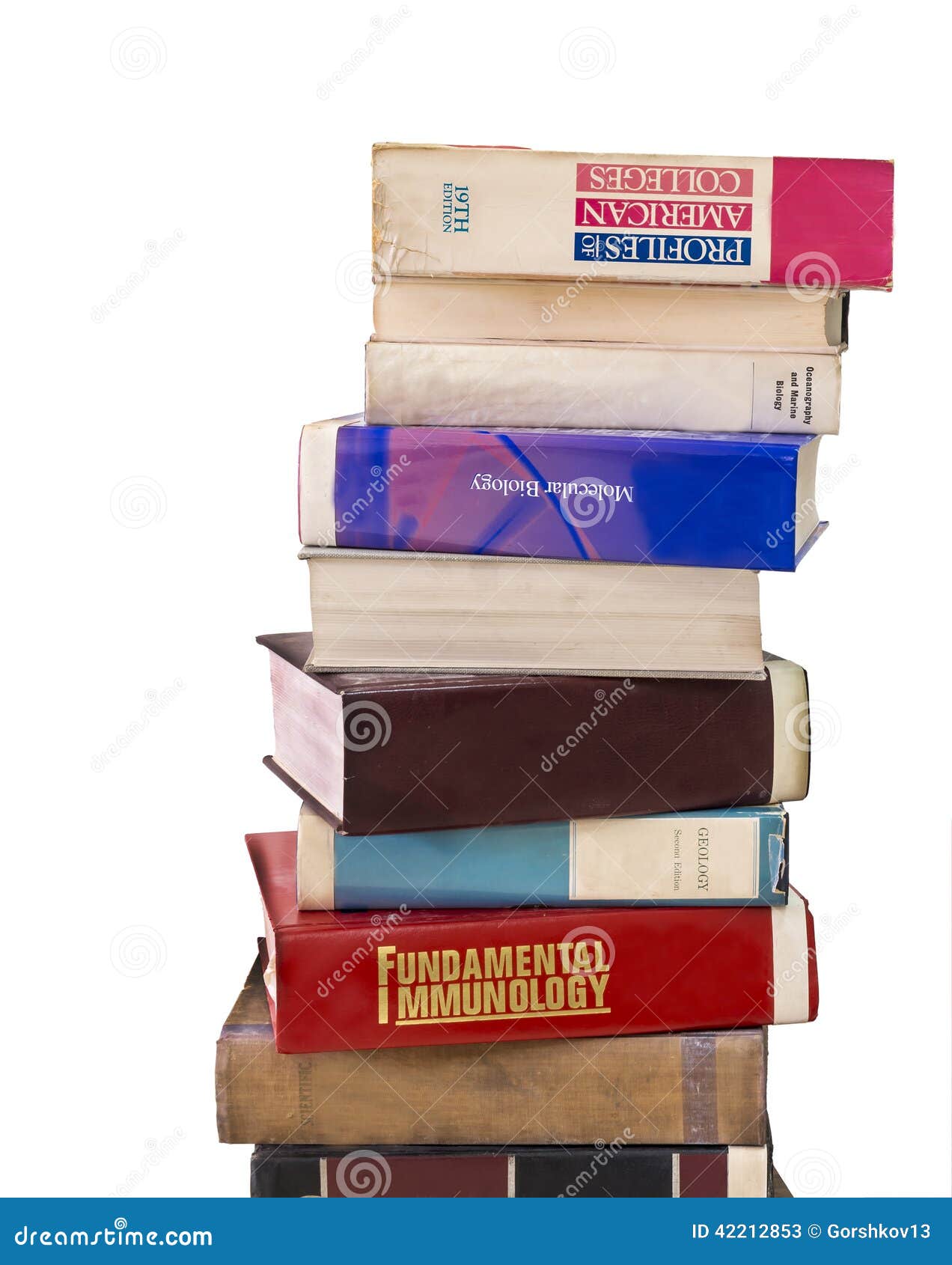 Old Books in Stack Isolated on White Background Stock Image - Image of ...