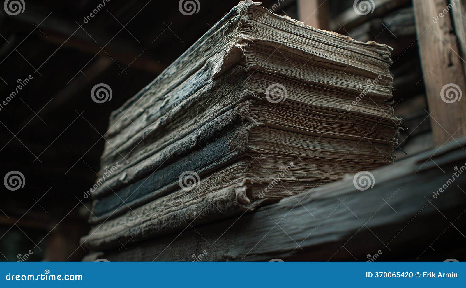 A Stack Of Old Dusty Books Stacked On Top Of Each Other Royalty-Free ...