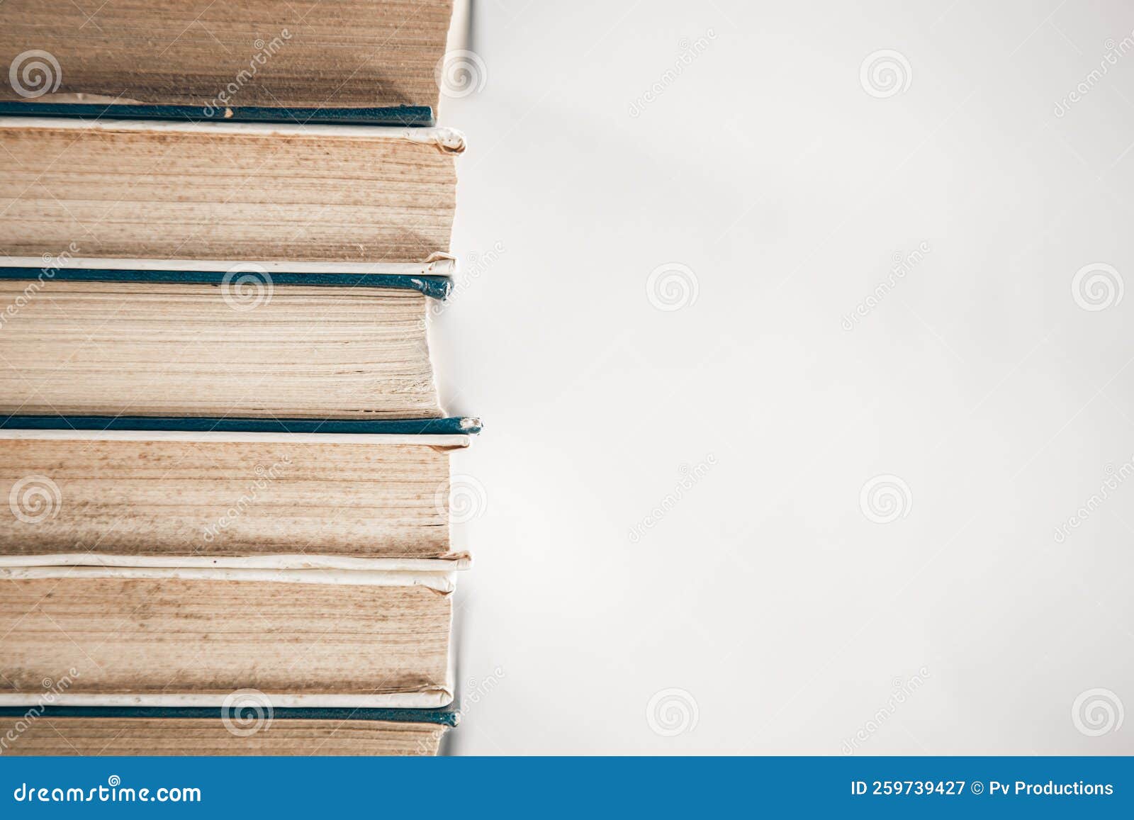 Old Books Stacked on a White Background. Stock Image - Image of ...