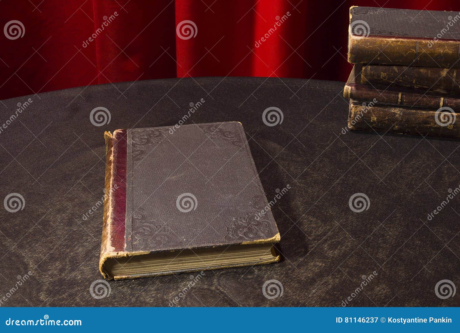 Old books on the table stock image. Image of retro, classroom - 81146237