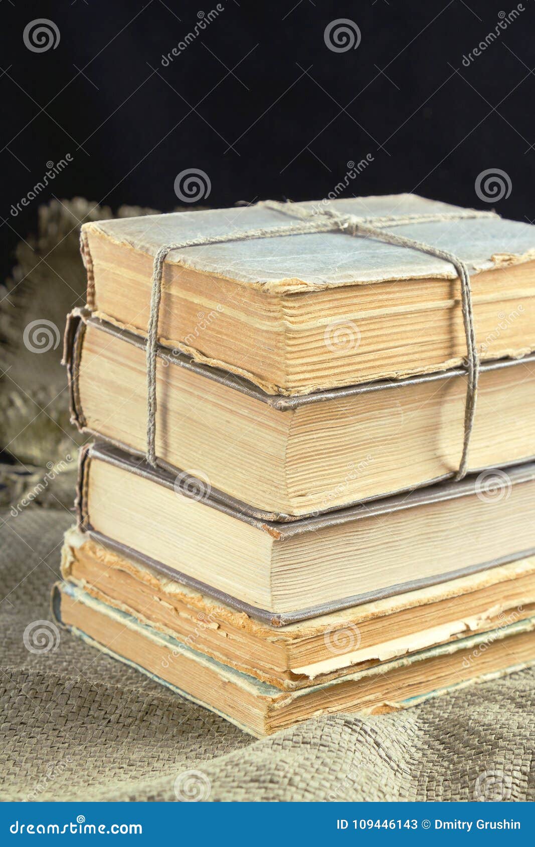 Old books on the table stock image. Image of seam, life - 109446143