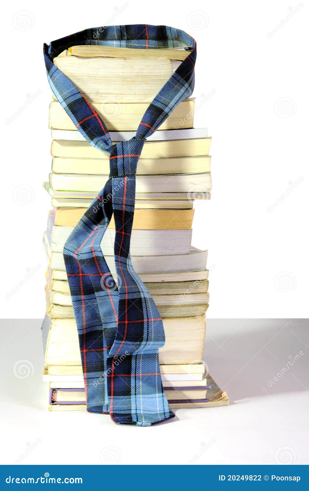 Old Books and a Tie on White Background Stock Photo - Image of light ...