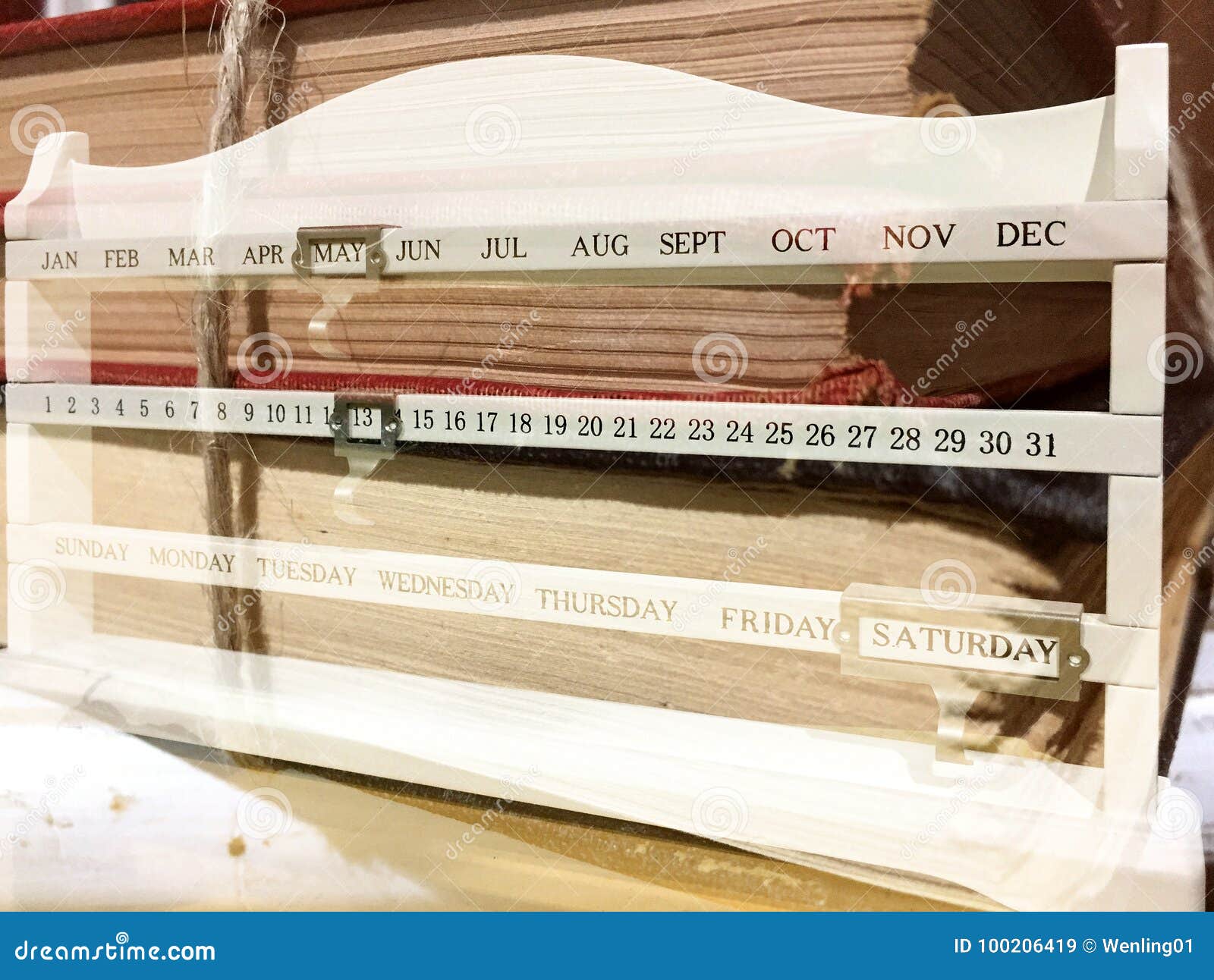 Old Books and White Calendar Stock Image - Image of books, week: 100206419