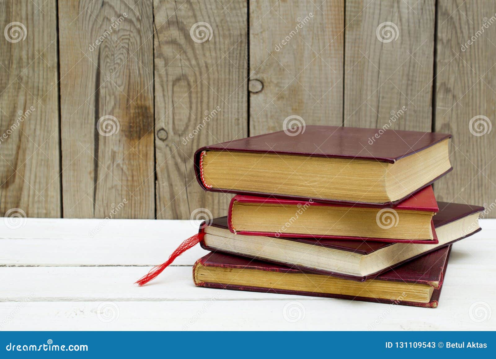 Old Books on a Wooden Background. Stock Image - Image of page, line ...
