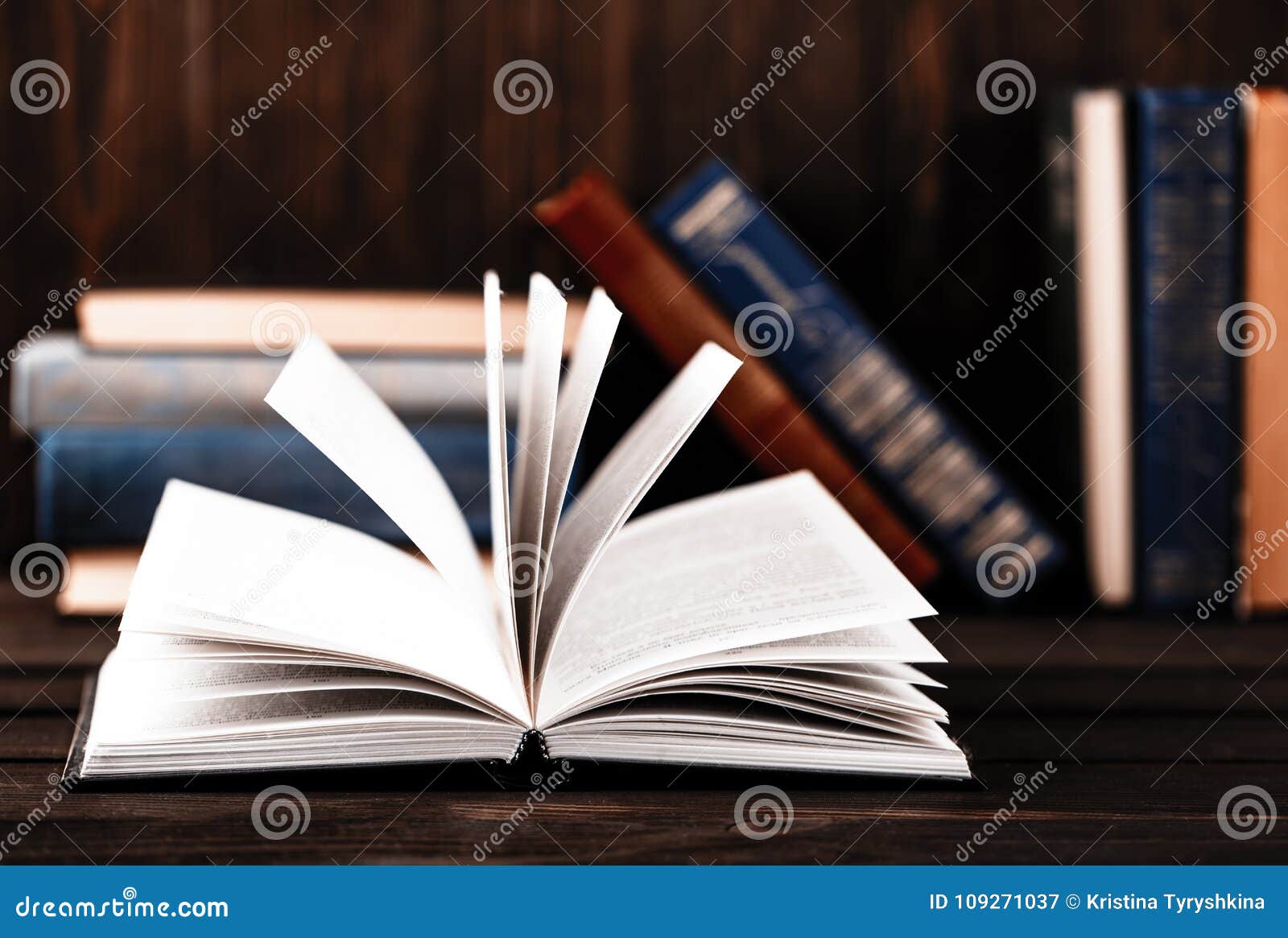 Old Books on Wooden Background. the Source of Information. Books Indoor ...