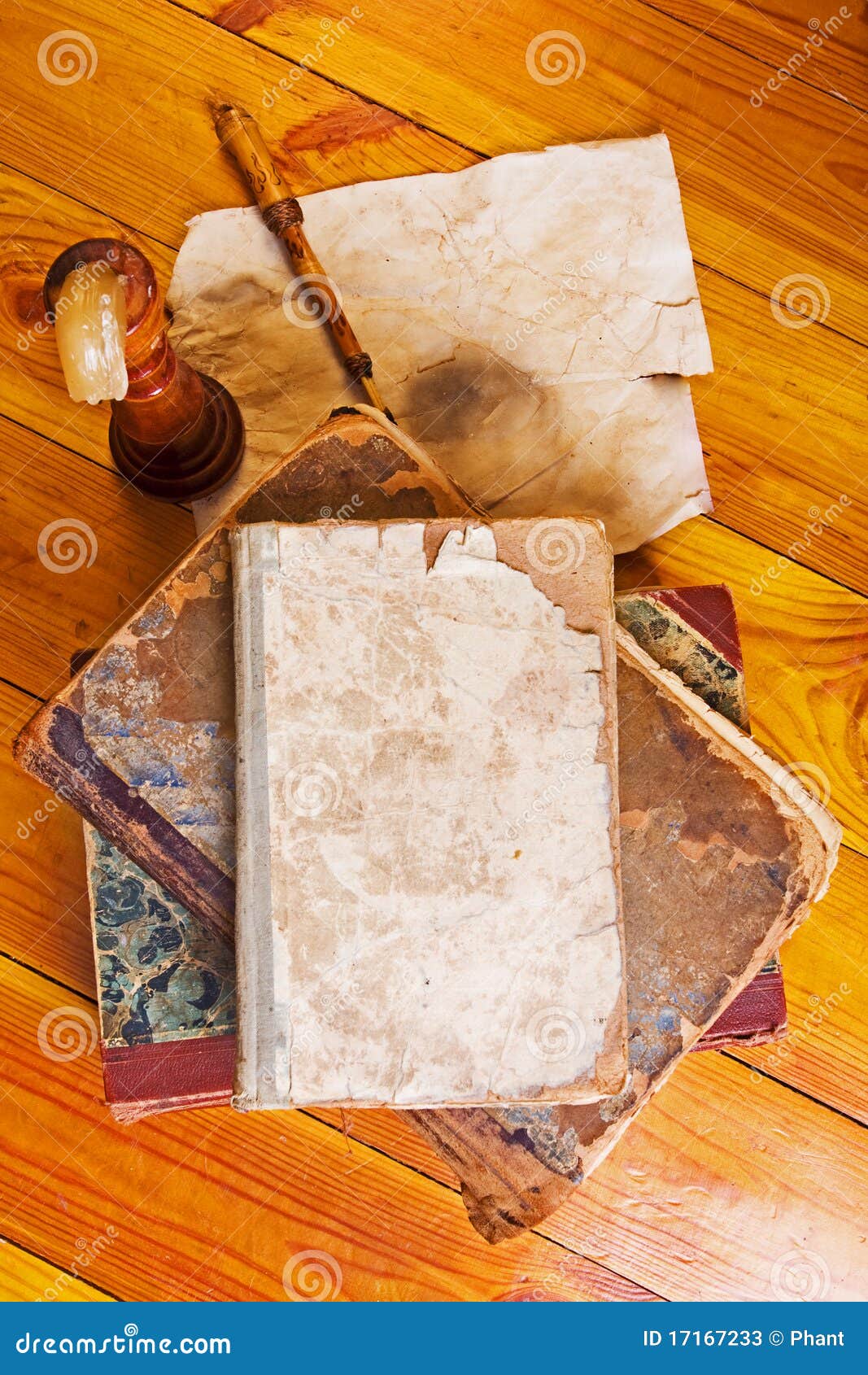 Old Books on the Wooden Table Stock Image - Image of brown, stack: 17167233
