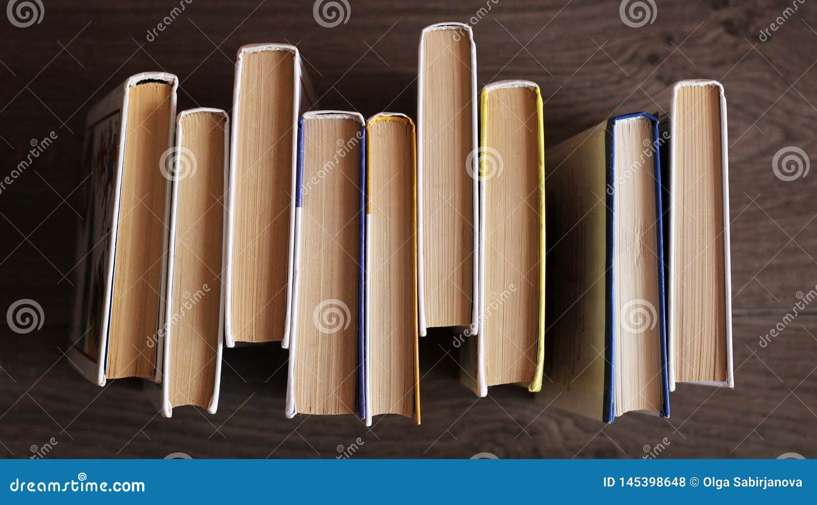Old Books on Wooden Table Top View Stock Photo - Image of read, antique ...