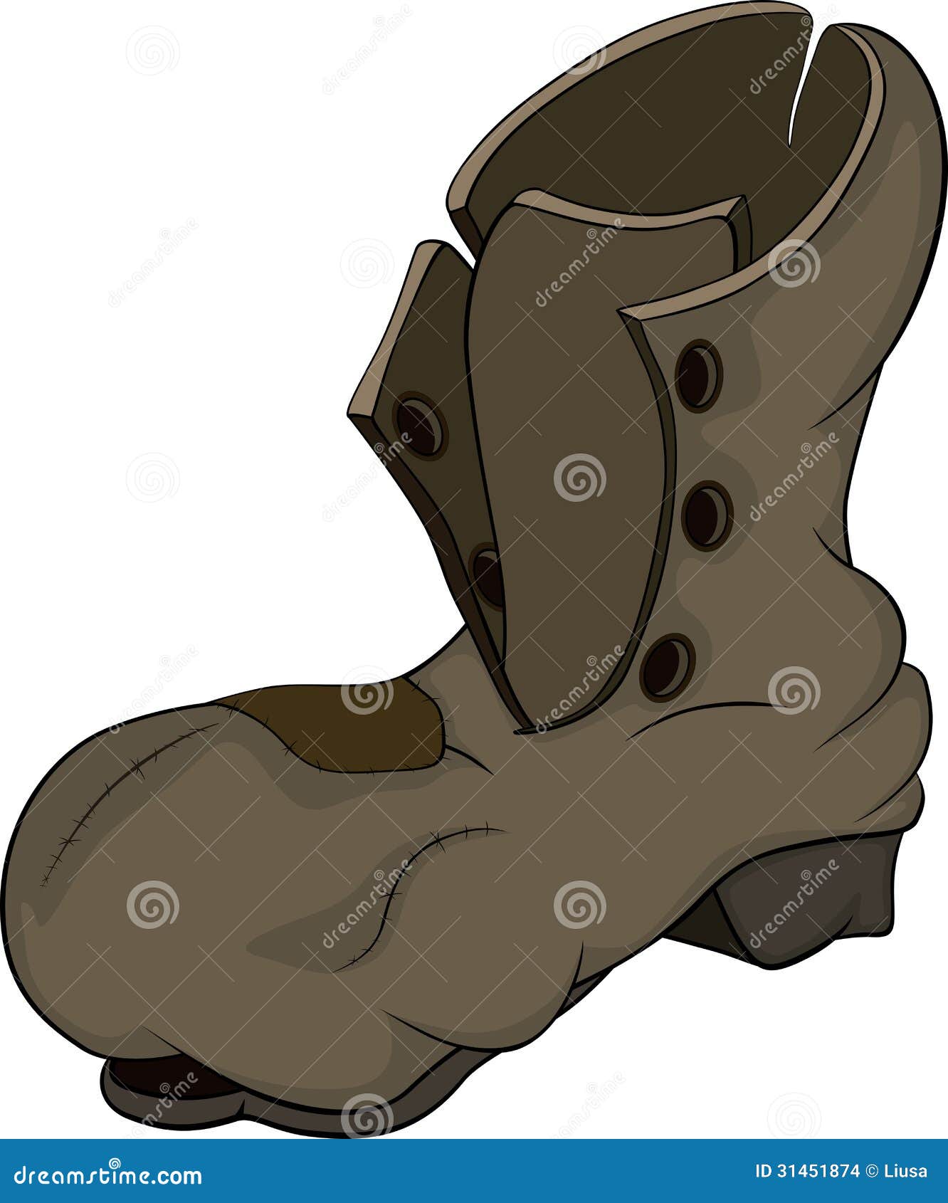 Old boot stock vector. Illustration of dust, clothing - 31451874