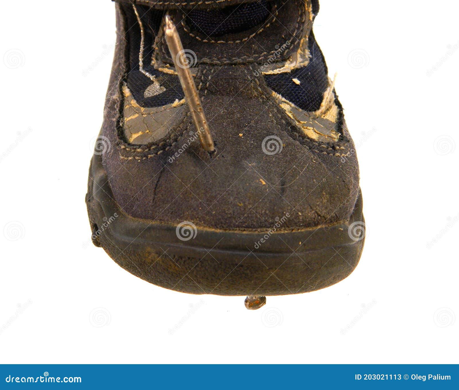 Old Boot Isolated on White Background Stock Image - Image of vintage ...