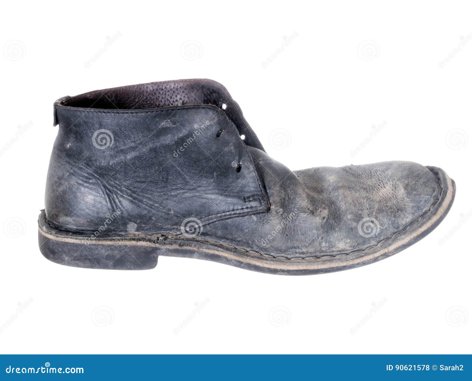 Really Old Boot, Unbranded, Isolated on White. Stock Photo - Image of ...