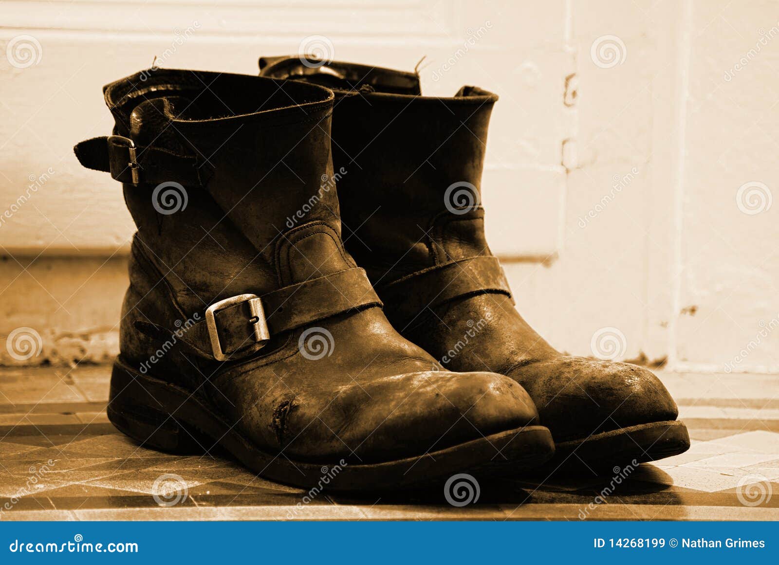Old Boots stock image. Image of walking, beaten, work - 14268199