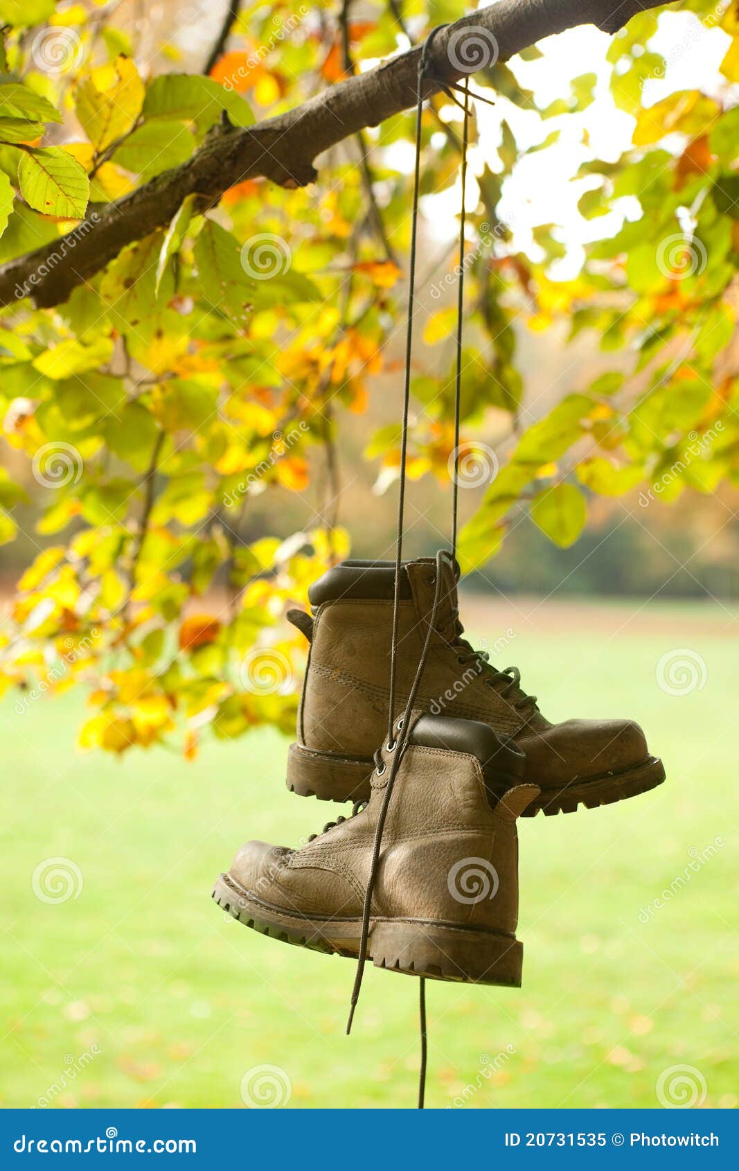 Old boots in the fall stock image. Image of shoes, boots - 20731535