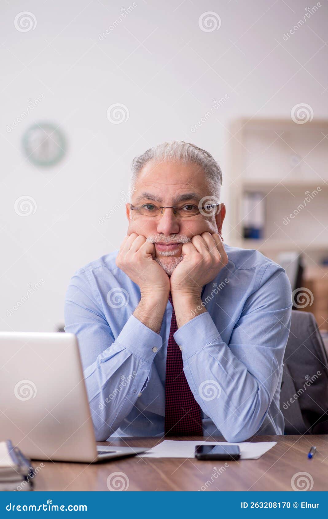 Old Male Boss Employee Working in the Office Stock Photo - Image of ...
